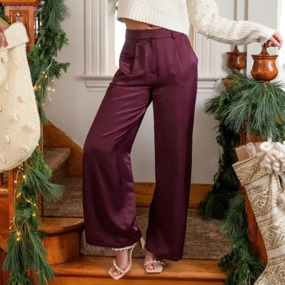 Altar'd State | Pants & Jumpsuits | Altard State Storm Satin Trousers ...